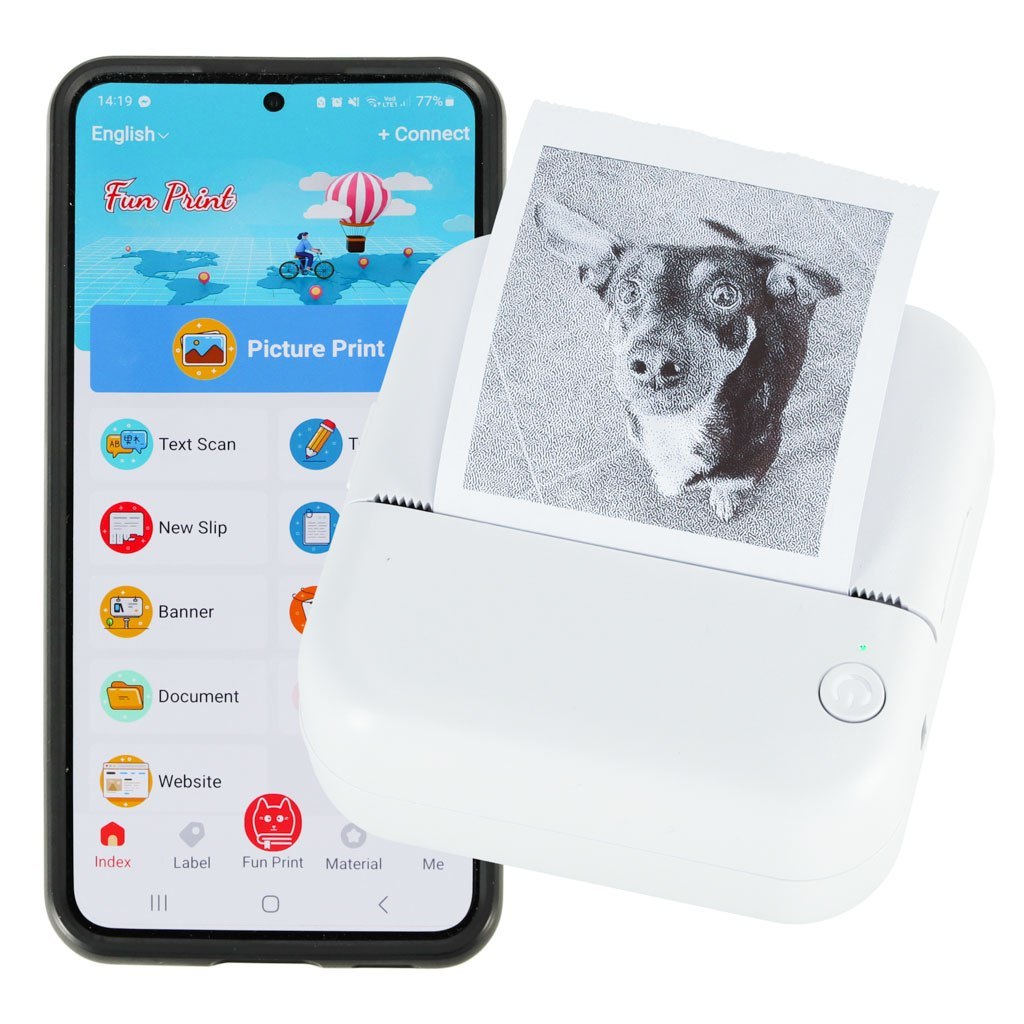 Drukarka mini termiczna do zdjęć notatek kieszonkowa bluetooth > Termiczne